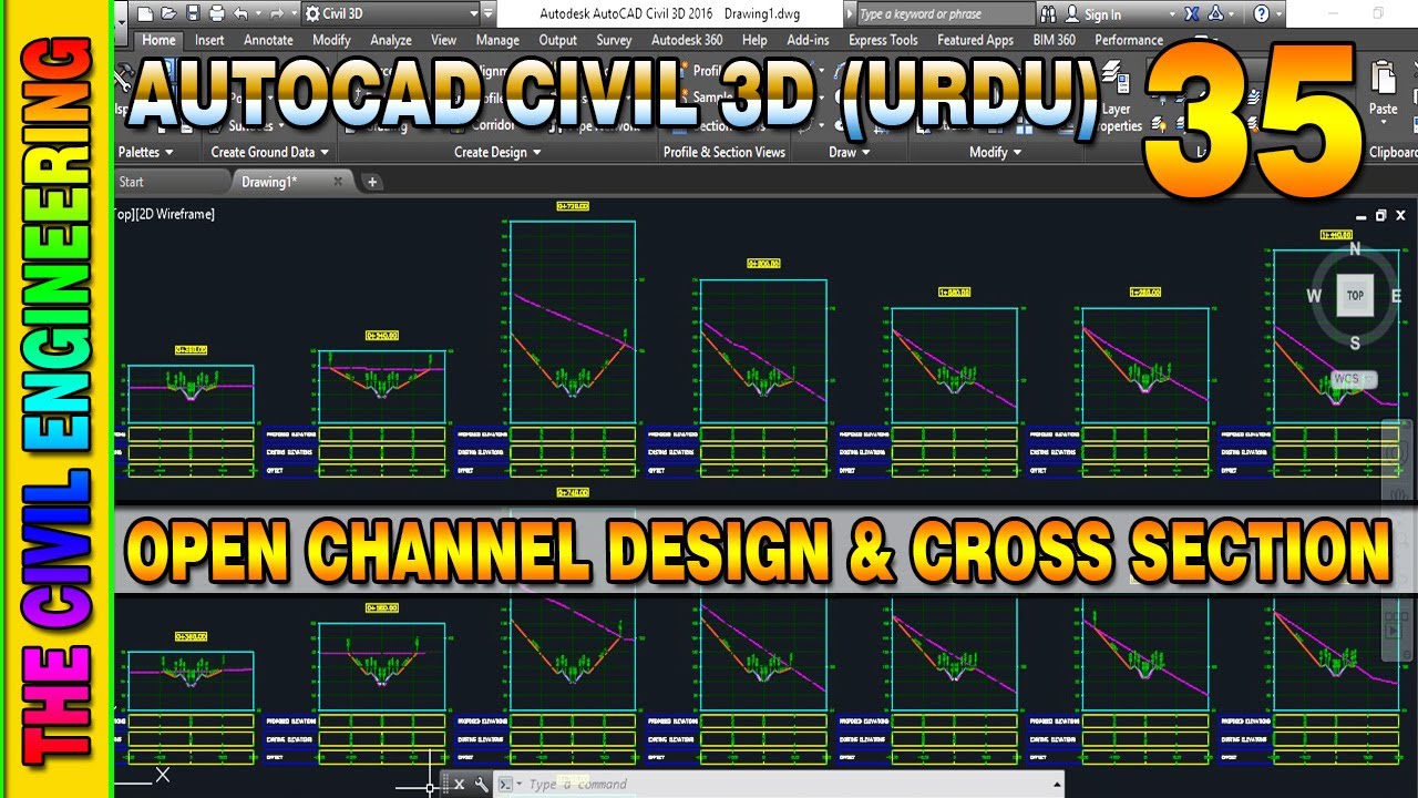 Open Channel Design Using Civil 3D | Create Channel Cross Section ...