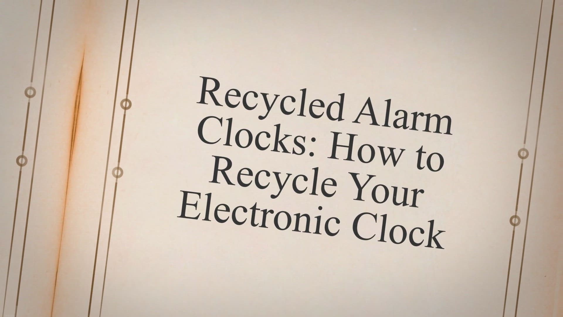 Recycled Alarm Clocks: How to Recycle Your Electronic Clock