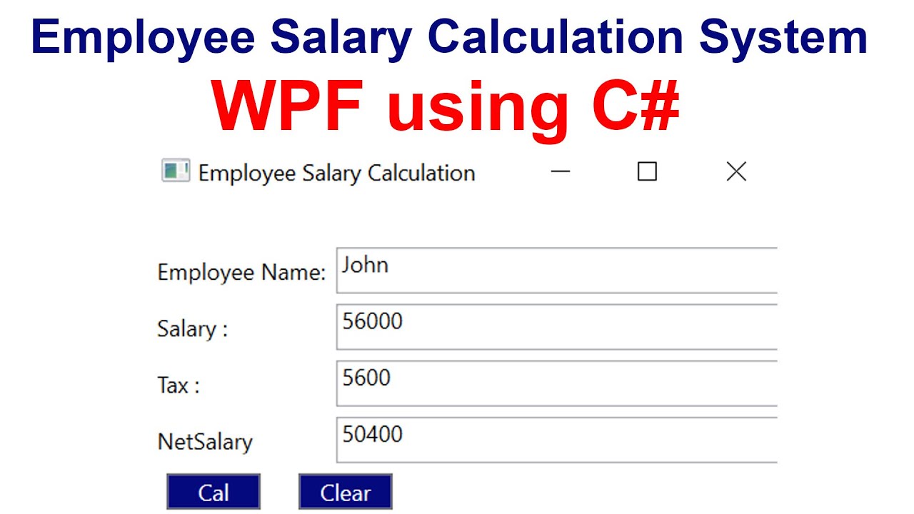 Employee Salary Calculation System WPF using C#