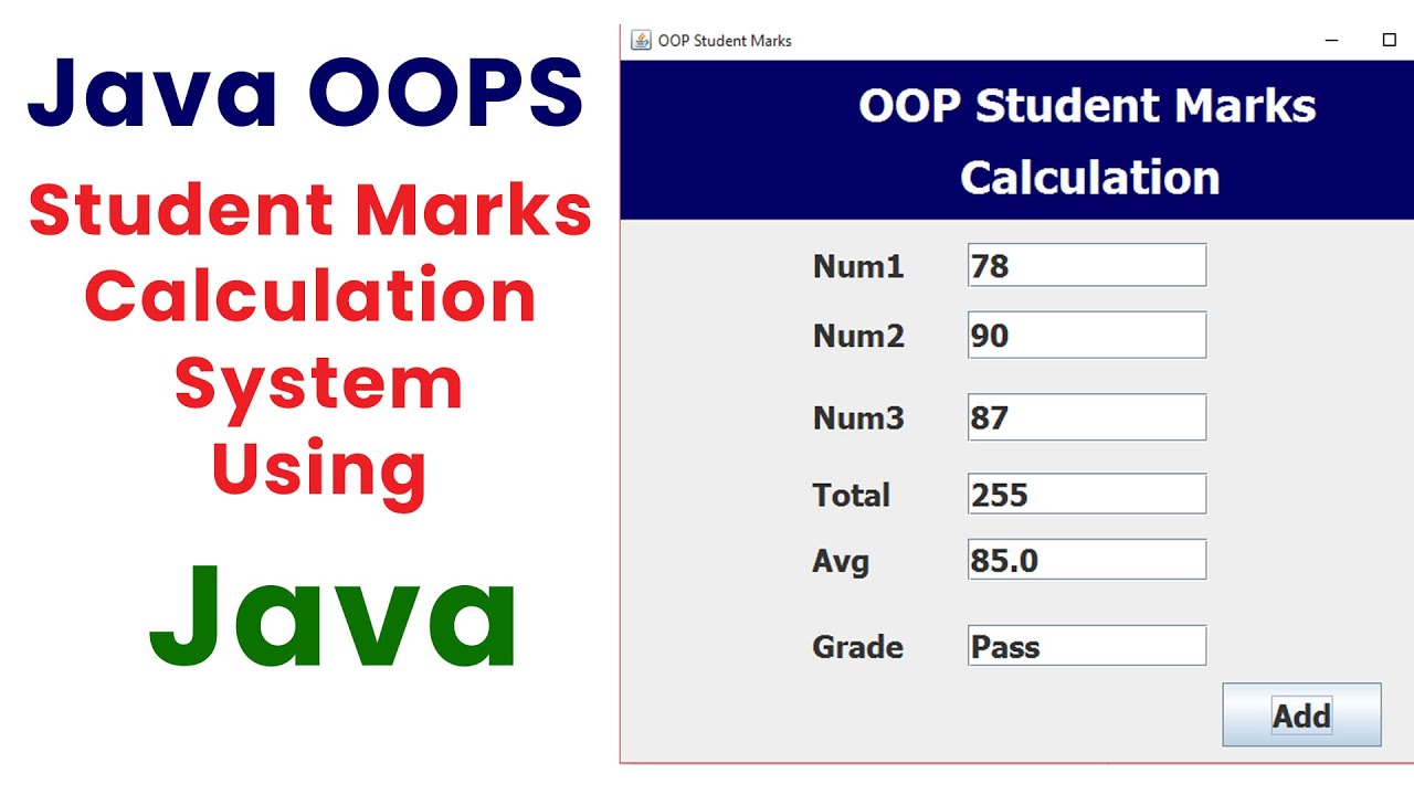 Oop Students Marks Calculation Project Using Java Step By Step